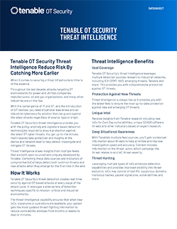 [Data Sheet] Threat Intelligence | Tenable